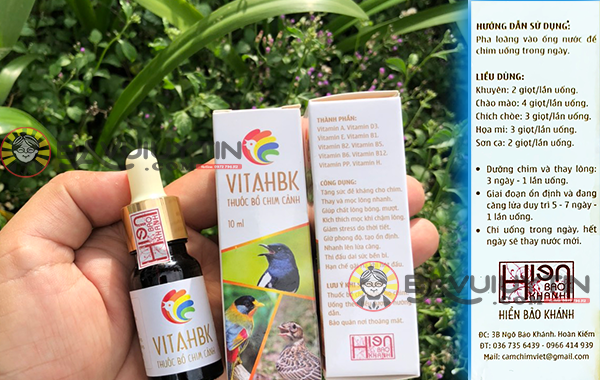 Vitamin HBK - Hiển Bảo Khánh Giúp Bổ Sung Vitamin, Tăng Sức Đề Kháng Cho Chim